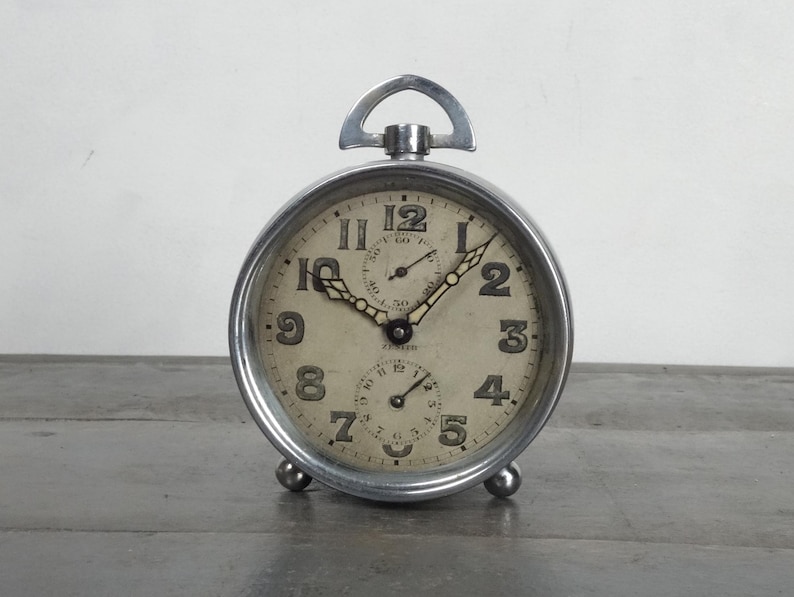 Antique ZENITH Clock, Chrome-plated Clock, Serviced Mantel Clock, Desk ...