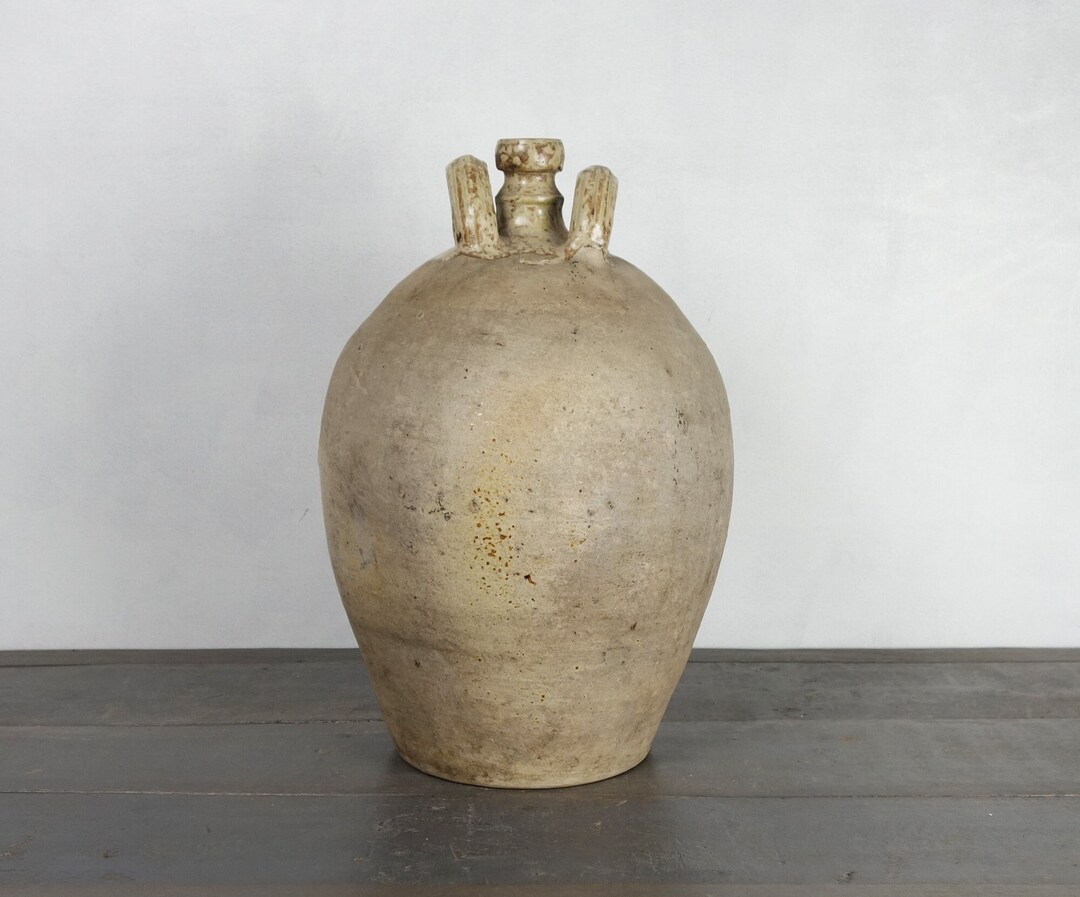 French Antique Oil Jar, Water Jug, Antique Stoneware, Rustic, Farmhouse ...