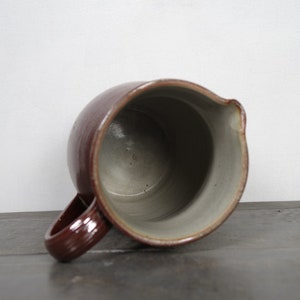 French Vintage Water Pitcher, Brown Color, Glazed Stoneware, Rustic ...