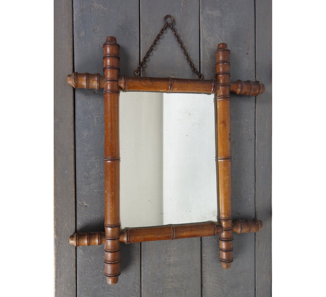 French Antique Mirror, Faux Bambou Mirror, Boheme Decor - Etsy
