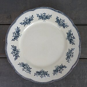Set of 4 Antique French Plates, Blue Transferware, Richelieu Pattern ...