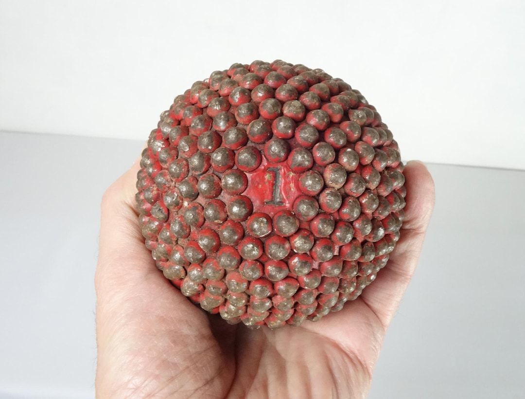 French Antique Petanque Ball, Bocce Ball, Red Color, Number 1 - Etsy