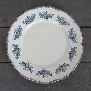 Set of 4 Antique French Plates, Blue Transferware, Richelieu Pattern ...