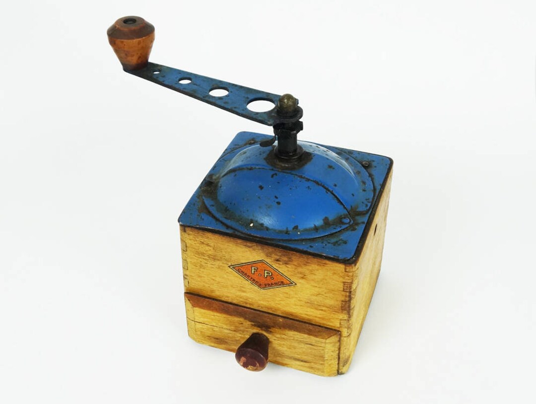 Vintage French Blue Coffee Grinder, Coffee Mill - Etsy