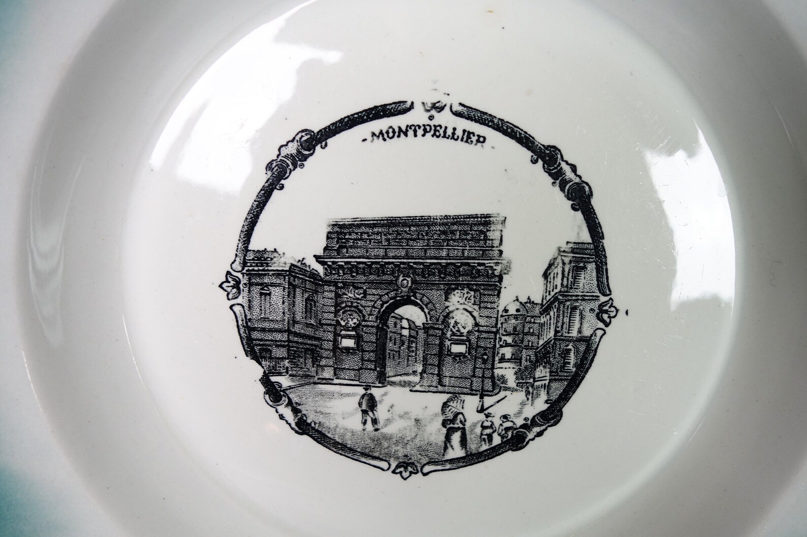 French Antique Decorative Plate, Plate With Wall Support , Shallow Dish ...