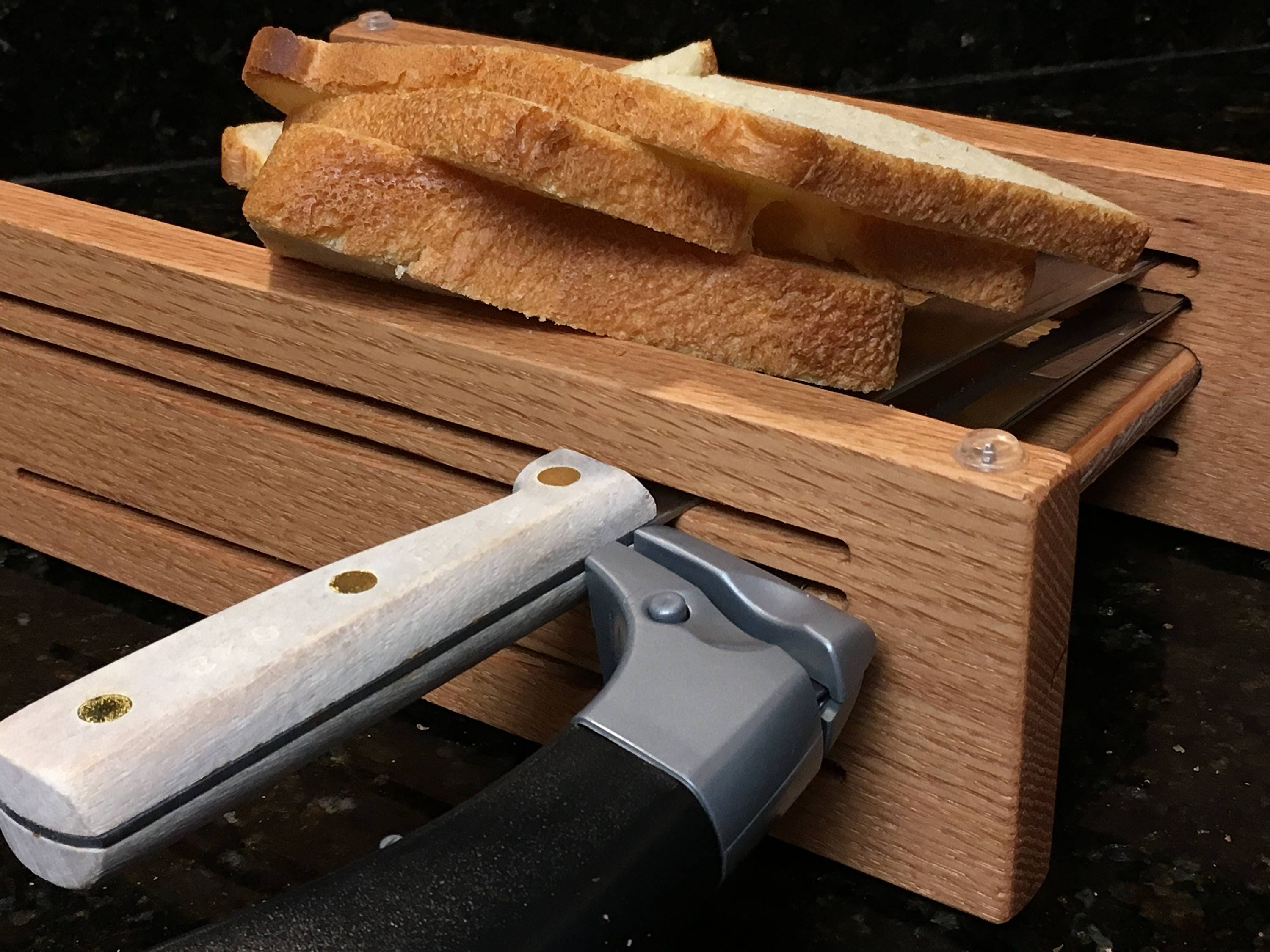 Horizontal Three Thickness Bread Slicing Guide Made Of Oak Lumber with ...