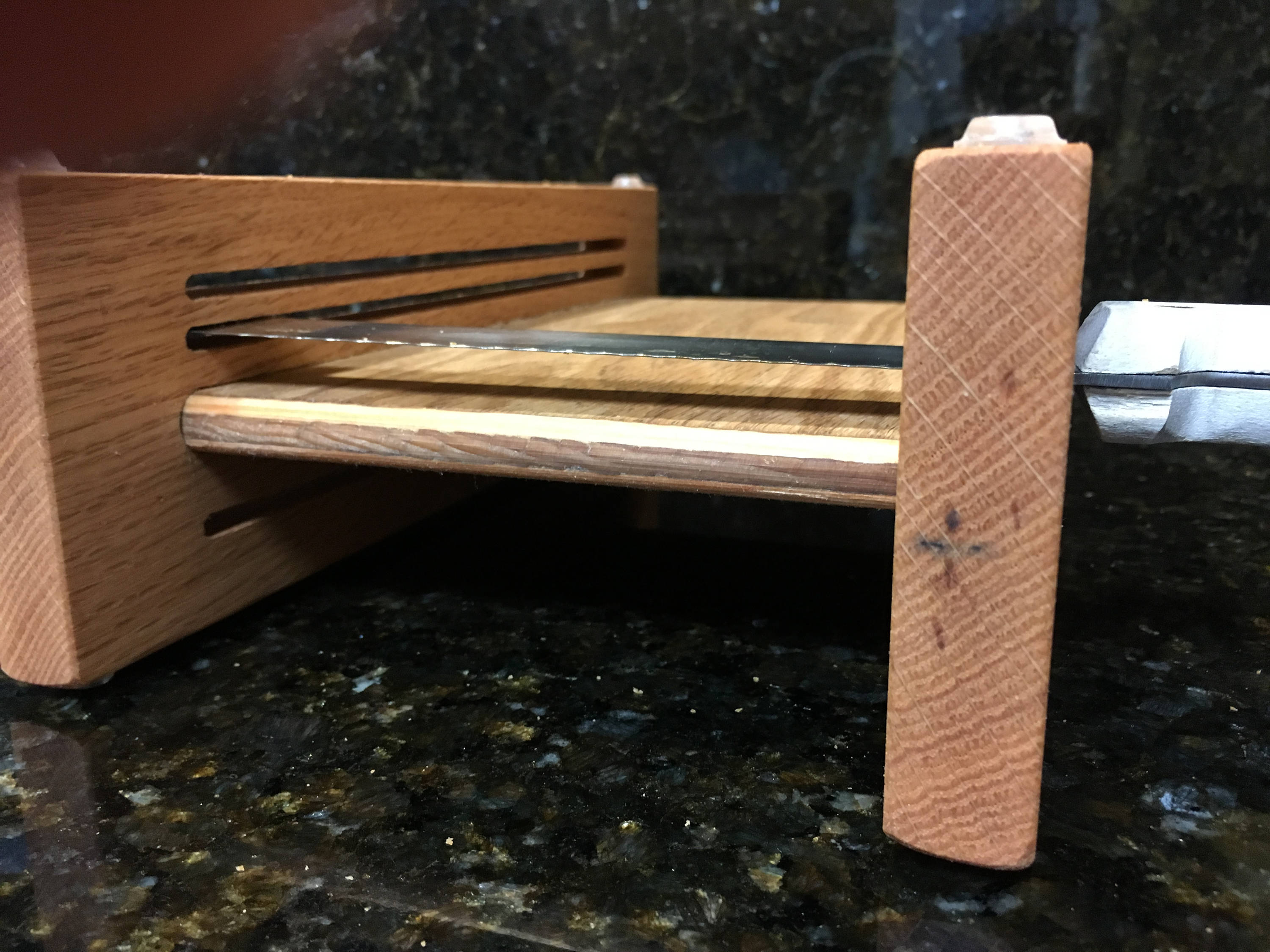 Horizontal Three Thickness Bread Slicing Guide Made Of Oak Lumber with ...