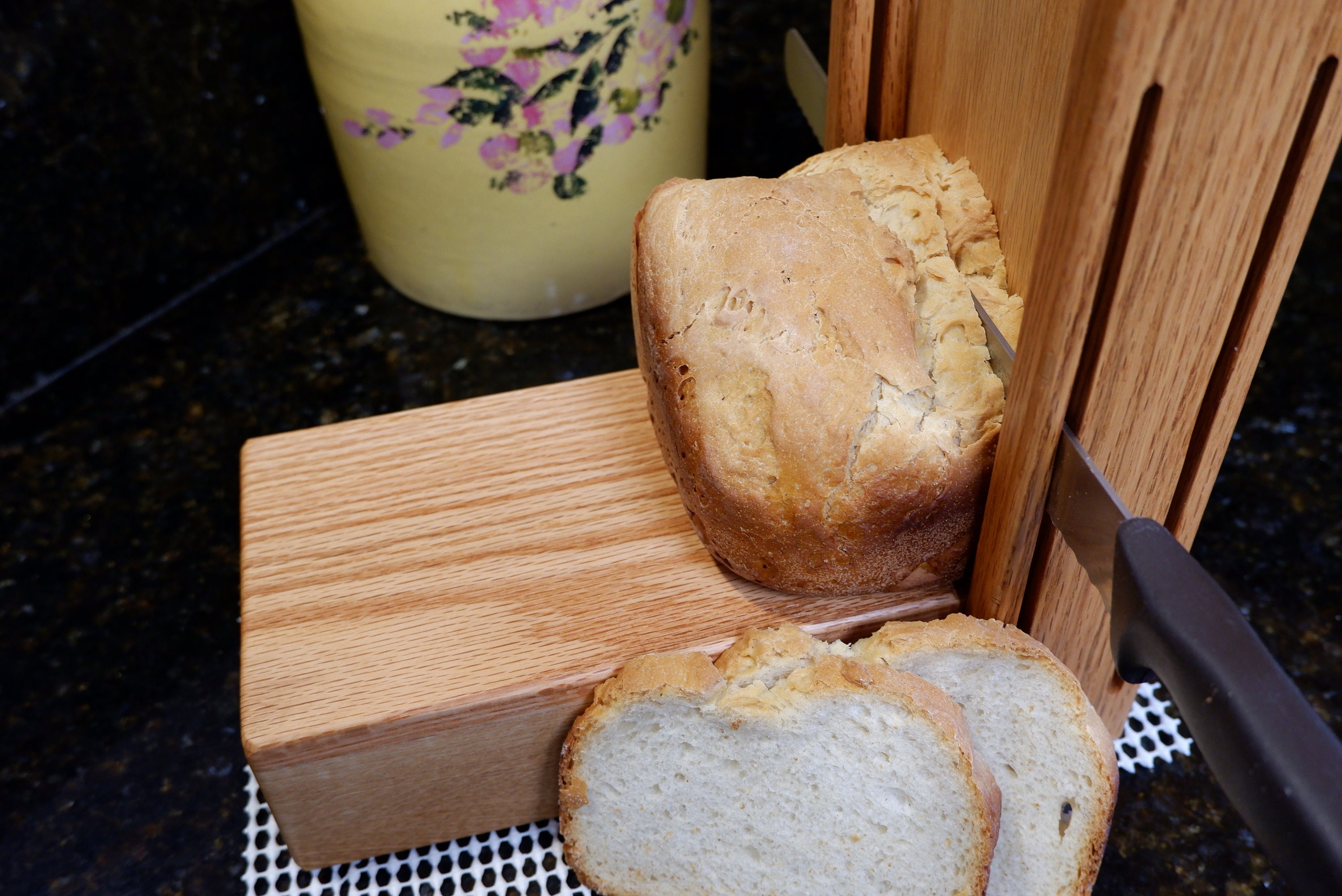 5 1/2 Wide Oak Original Two Thickness Horizontal Bread Slicing Guide ...