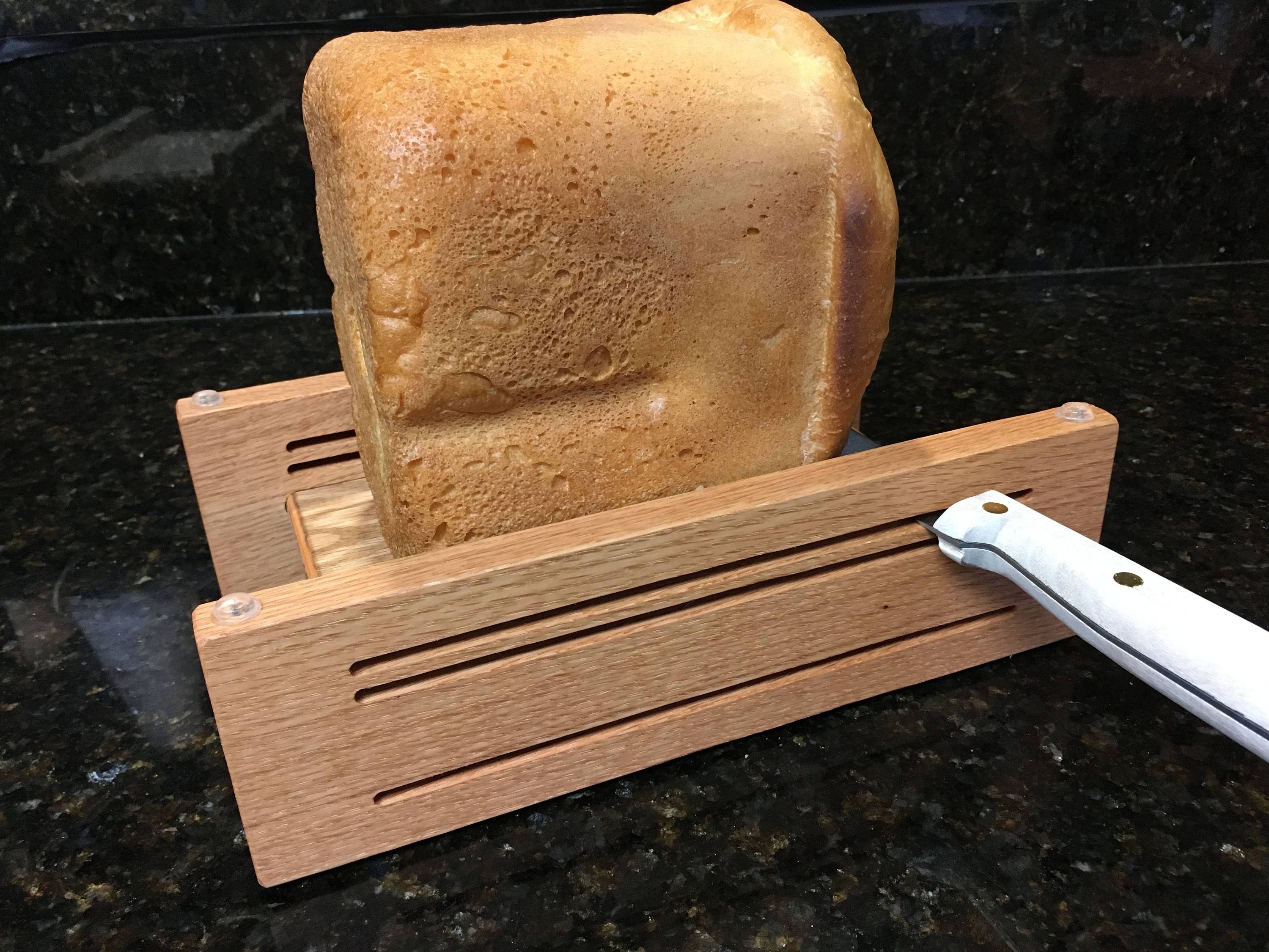 Horizontal Three Thickness Bread Slicing Guide Made Of Oak Lumber with ...