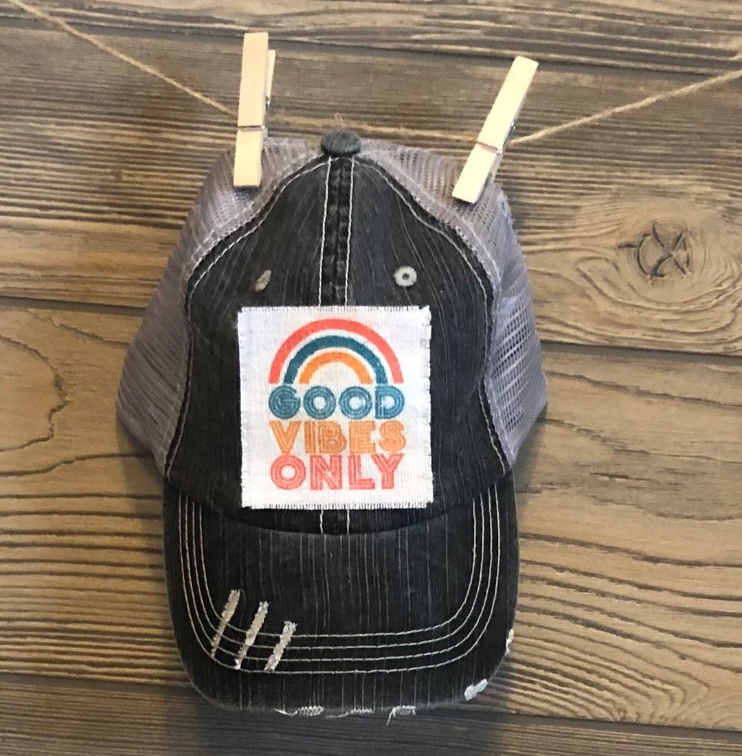 Good Vibes Only Hat Positive Womens Hat Inspirational Fun Colors - Etsy