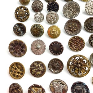 Lot 100 Antique Small Metal Buttons Old Variety Tints Flowers - Etsy