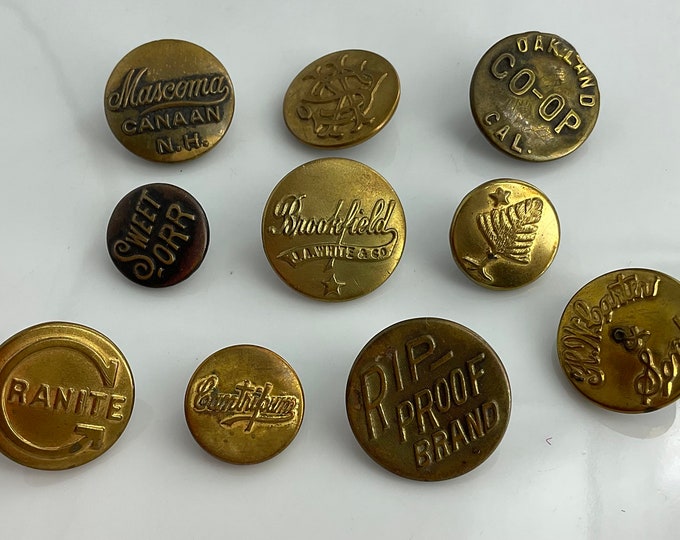 Lot 10 Old Work Clothes Overalls Antique Buttons Verbal - Etsy