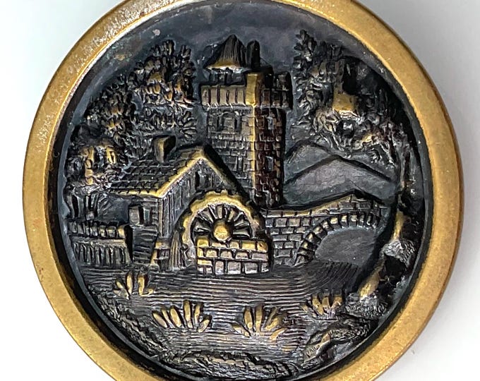 Large Building Castle Trees Mill Bridge River Architecture Scene Old ...