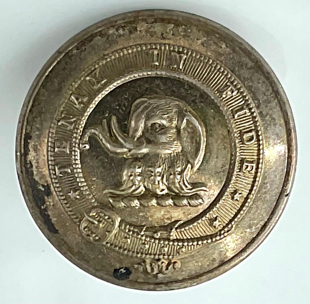 Antique British Livery Button Elephant Animal Belt Motto Firmin ...