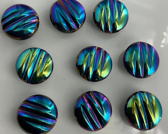 Vintage Set of Eight Small Glass Buttons. - Etsy