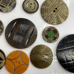 Lot 10 Old Celluloid Wafer Buttons Large XL Antique Extra Large Variety ...