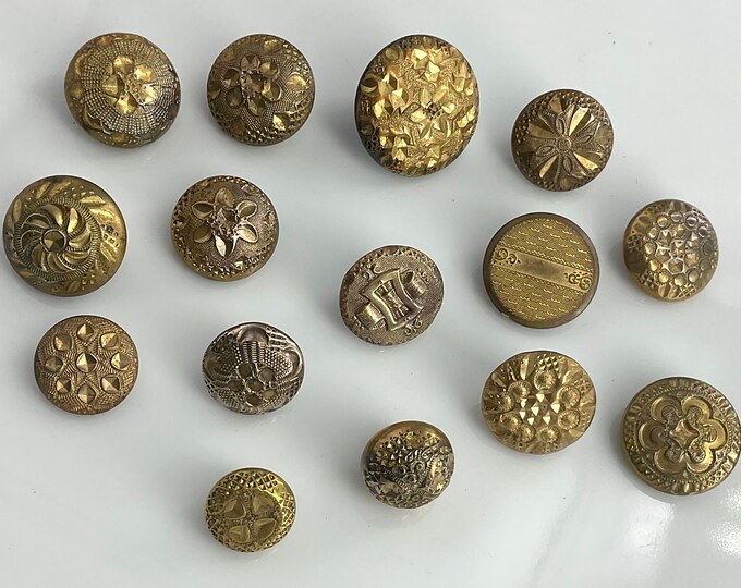 Lot of 15 Antique Gilt Golden Age Buttons Old Variety - Etsy