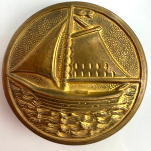 Large Antique Sailboat Picture Button Metal Old Pictorial - Etsy