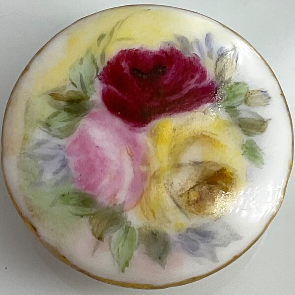 Antique Hand Painted Button - Etsy