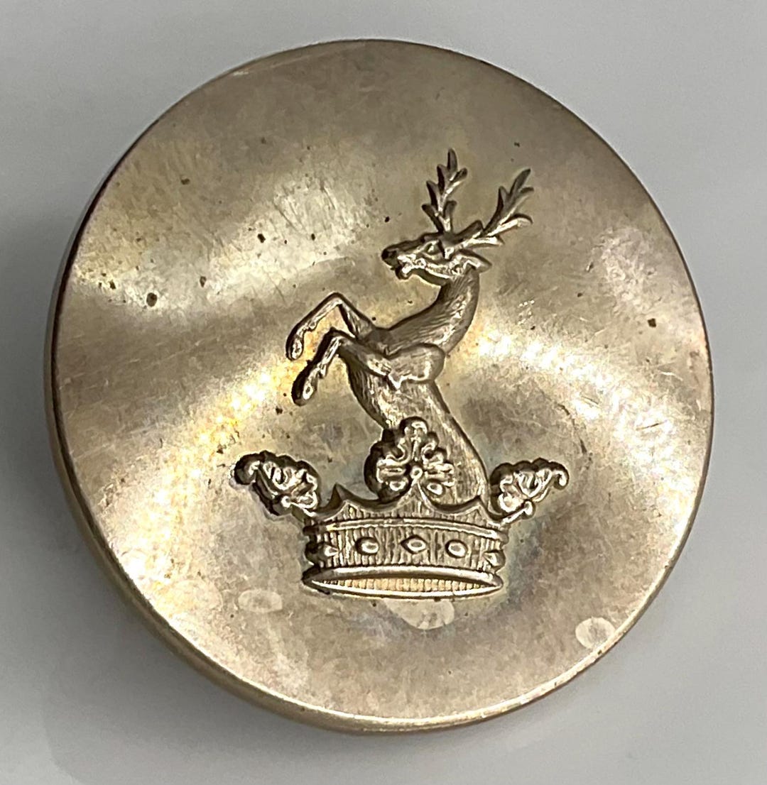 Antique Livery Button Rearing Deer Stag Hart Crown Coronet Old - Etsy