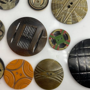 Lot 10 Old Celluloid Wafer Buttons Large XL Antique Extra Large Variety ...