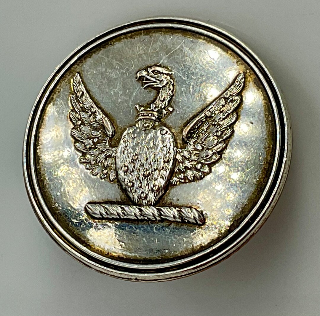 Antique British Livery Button Bird of Prey Crown Around Neck Doughty ...