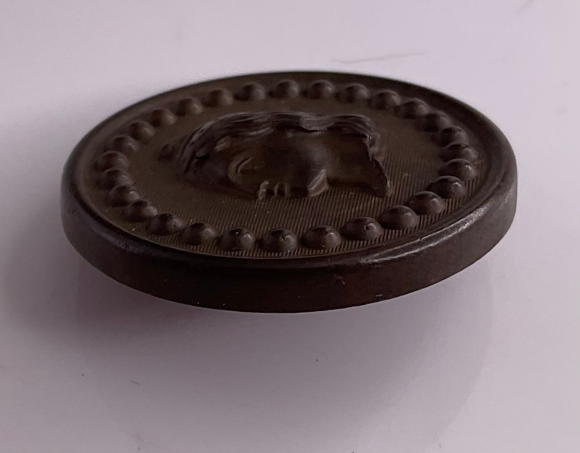 Goodyear Hard Rubber Woman Portrait Antique Button Backmark - Etsy