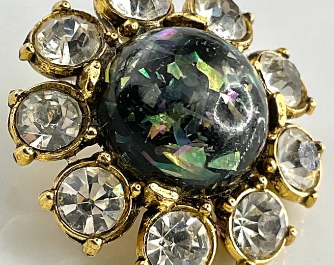 Medium Colorful Plastic Jewel Embedded Mica Metal Button Rhinestone ...