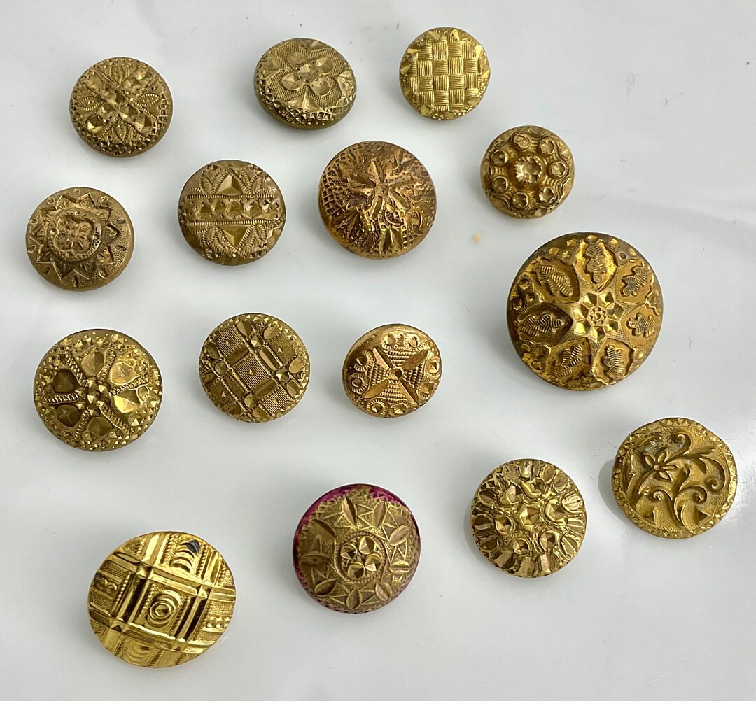 Lot of 15 Antique Gilt Golden Age Buttons Old Variety - Etsy