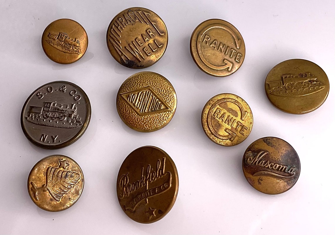 Lot 10 Old Work Clothes Overalls Antique Buttons Verbal - Etsy