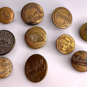 Lot 10 Old Work Clothes Overalls Antique Buttons Verbal - Etsy