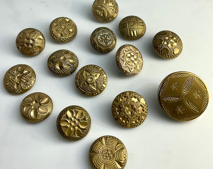 Lot of 15 Antique Gilt Golden Age Buttons Old Variety - Etsy