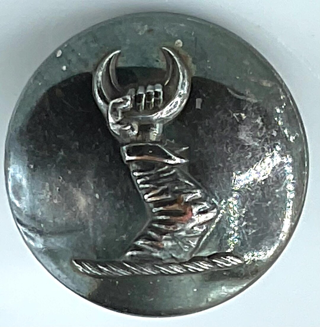Antique British Livery Button Arm Hand Holds Crescent Dowler Backmark ...