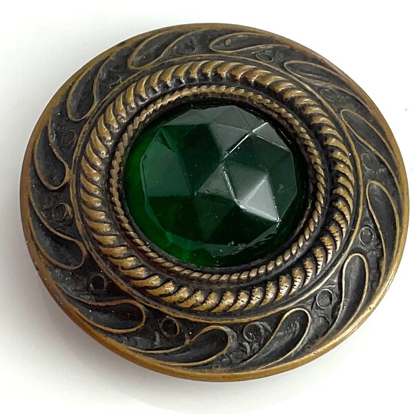 Antique Green Glass Buttons - Etsy