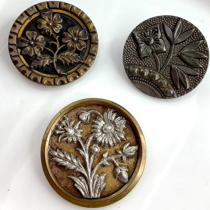 Large Antique Buttons - Etsy