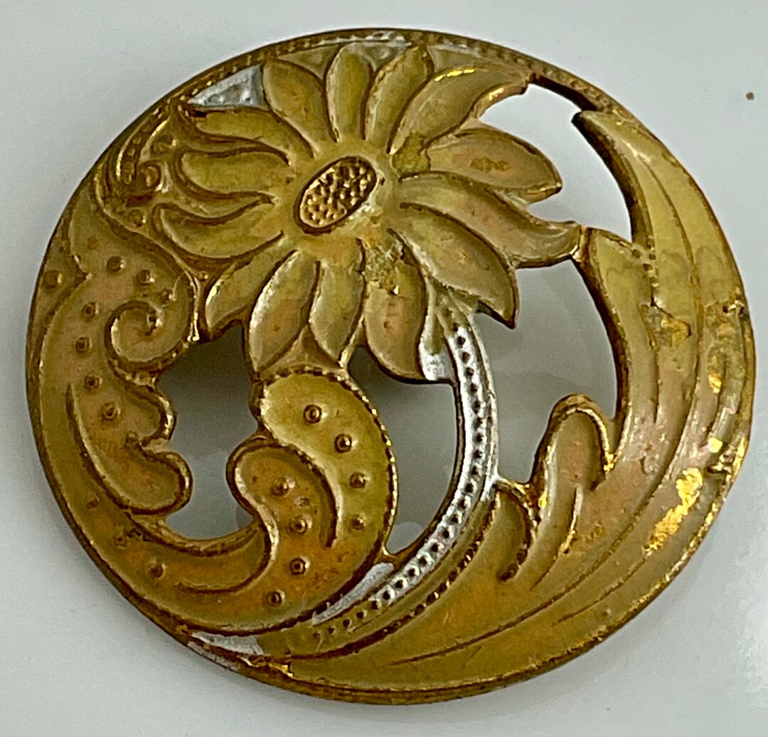 Victorian Floral Botanical Design Color Tint Flower Antique Pierced ...