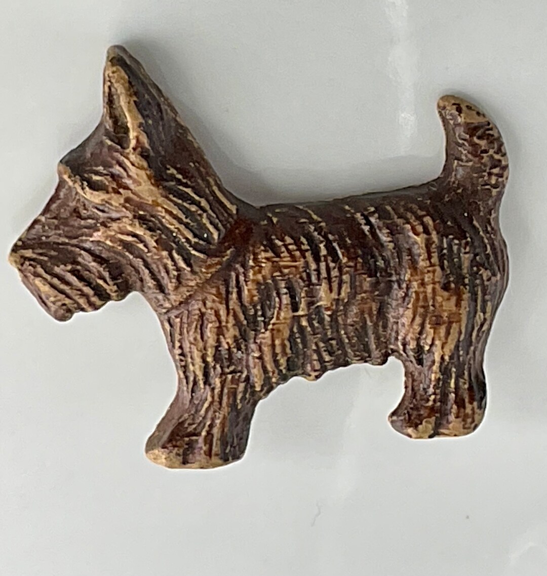 Large Burwood Realistic Shape Novelty Scotty Dog Vintage Button Old ...