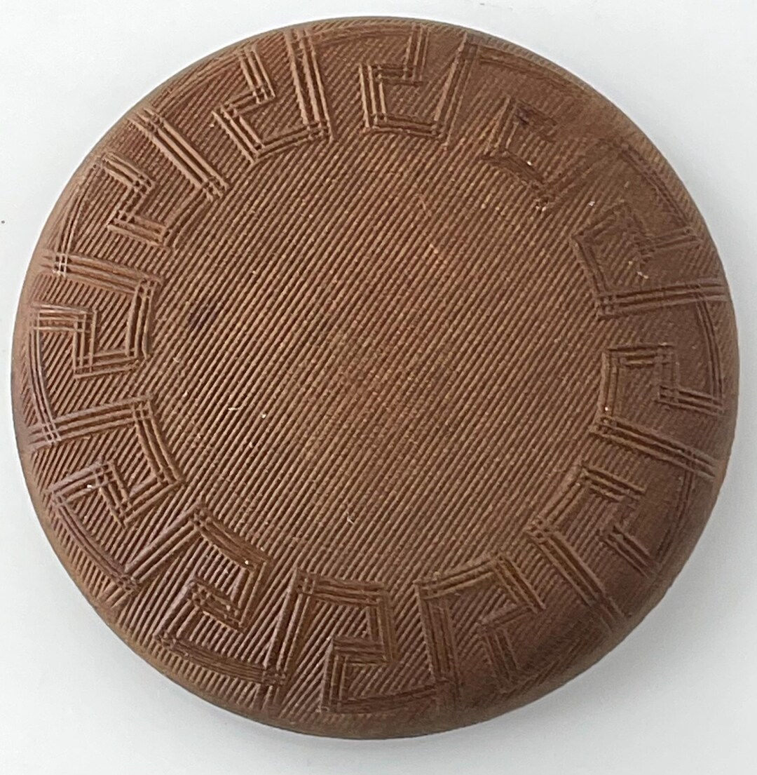 Large Vintage Wood Button Greek Key Design Border Lined Background ...