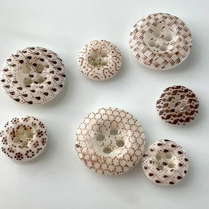Lot 7 Antique Brown China Calico Buttons Old Variety Patterns - Etsy