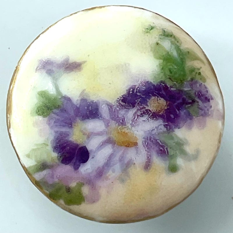 Antique Hand Painted Button - Etsy