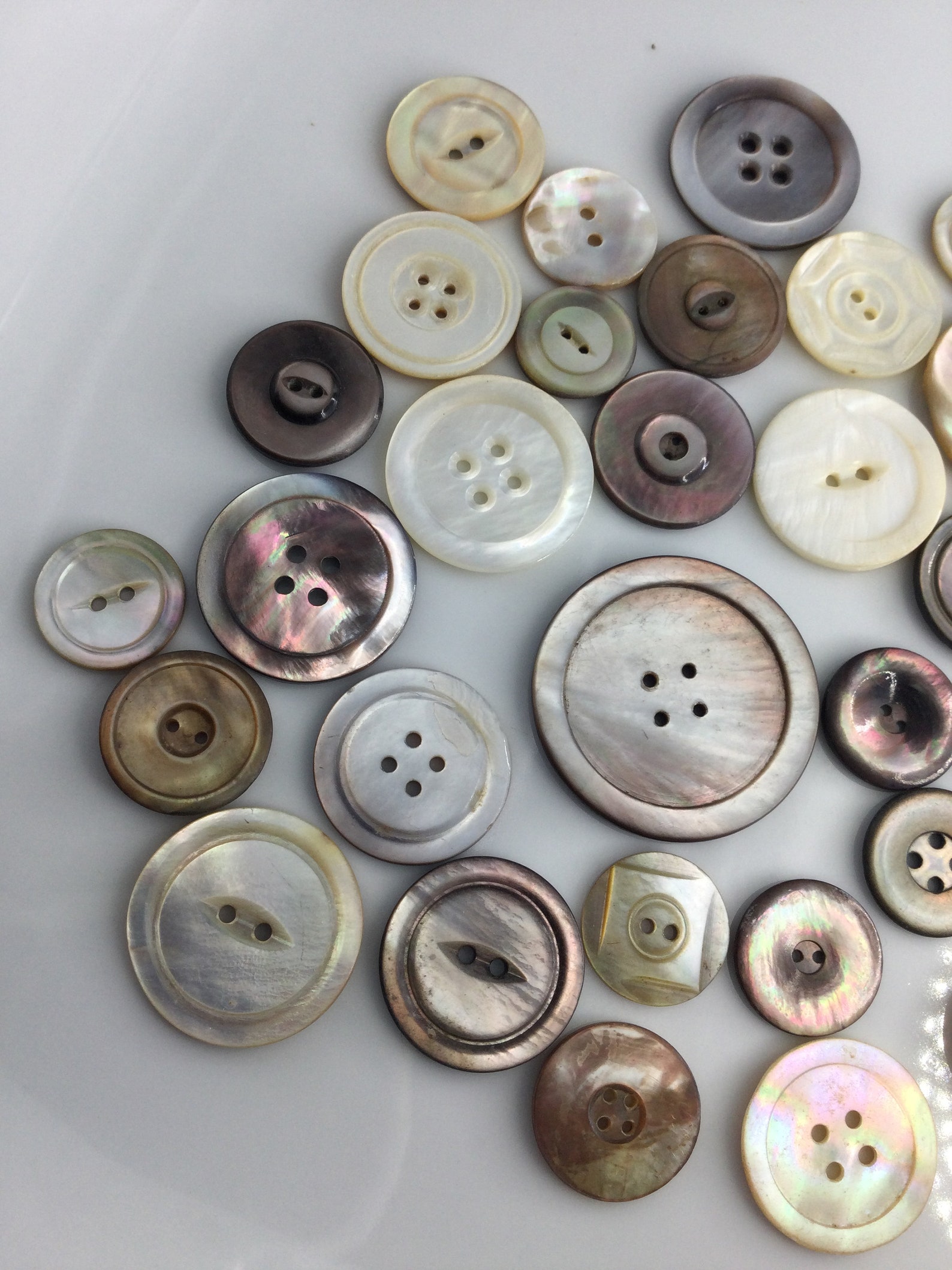 Bulk Lot 34 Antique Pearl Buttons Old Vintage Variety Smokey | Etsy