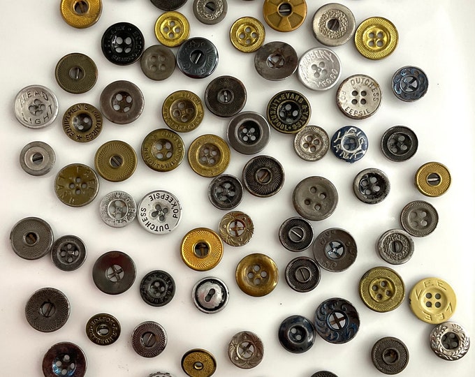 Bulk Lot 71 Old Work Clothes Overalls Suspenders Vintage Buttons Small ...