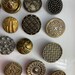Lot 30 Antique Vintage Medium Metal Buttons Variety Old Ornate Crafts ...