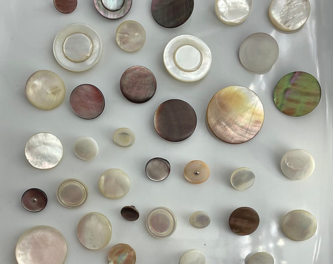 Bulk Lot 34 Antique Pearl Buttons Old Vintage Variety Smokey White - Etsy
