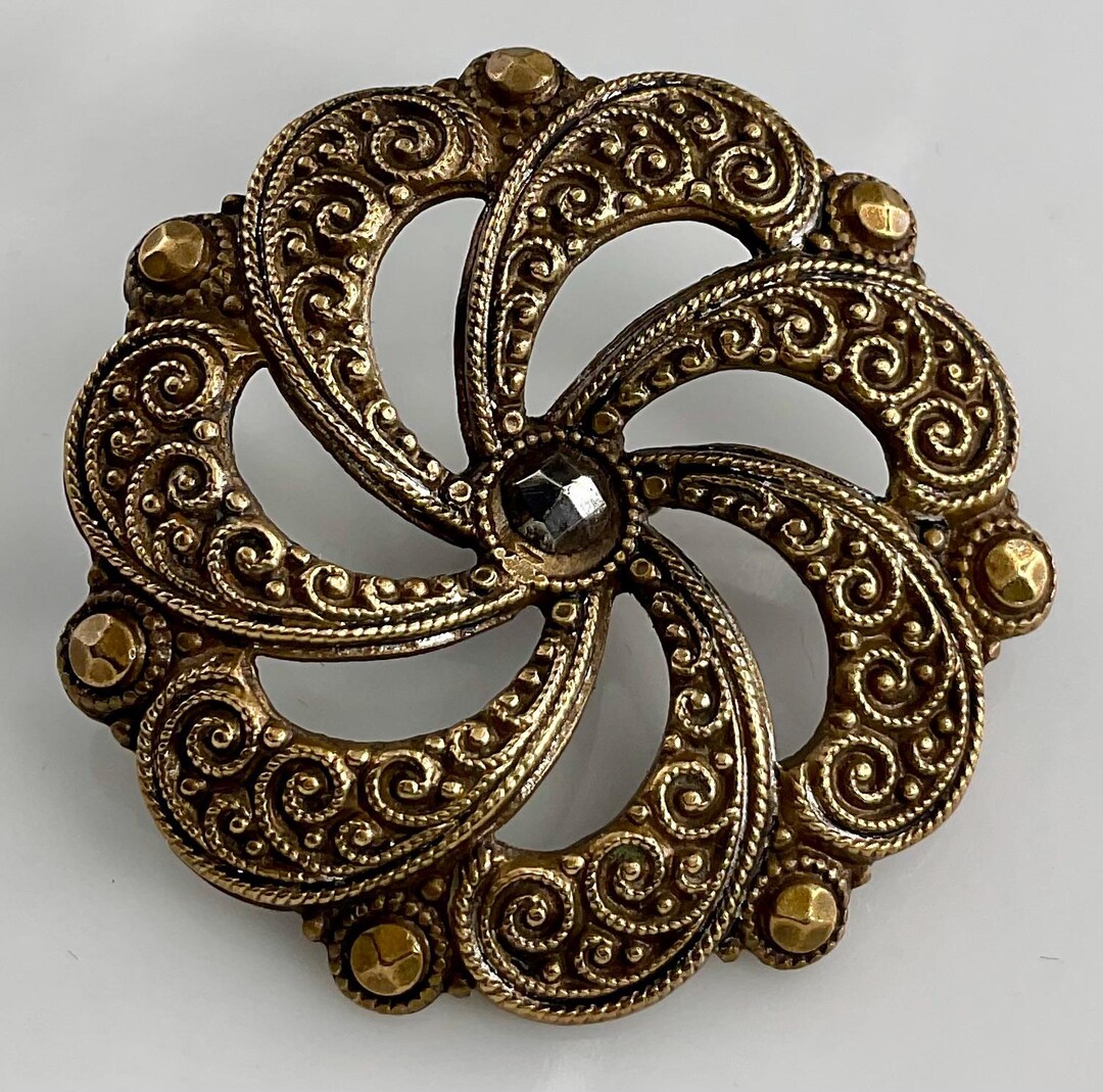 Medium Pierced Metal Openwork Cut Steel Antique Whorls Swirls Victorian ...