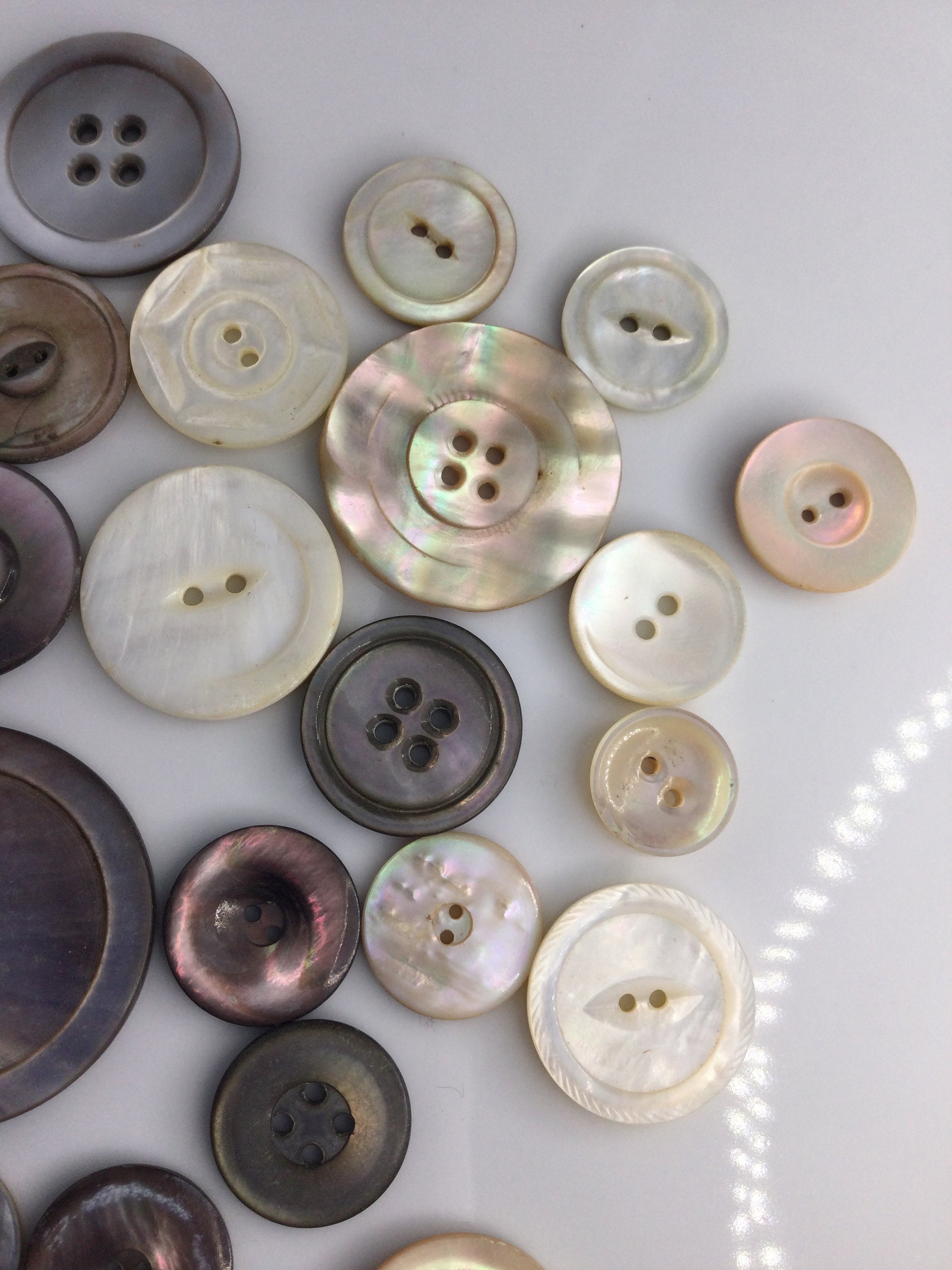 Bulk Lot 34 Antique Pearl Buttons Old Vintage Variety Smokey | Etsy