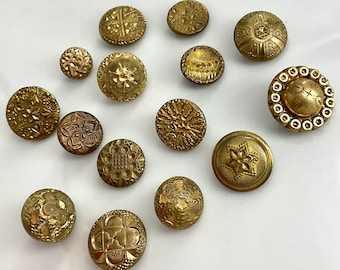 Lot of 15 Antique Gilt Golden Age Buttons Old Variety - Etsy