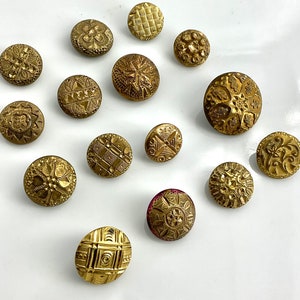 Lot of 15 Antique Gilt Golden Age Buttons Old Variety - Etsy