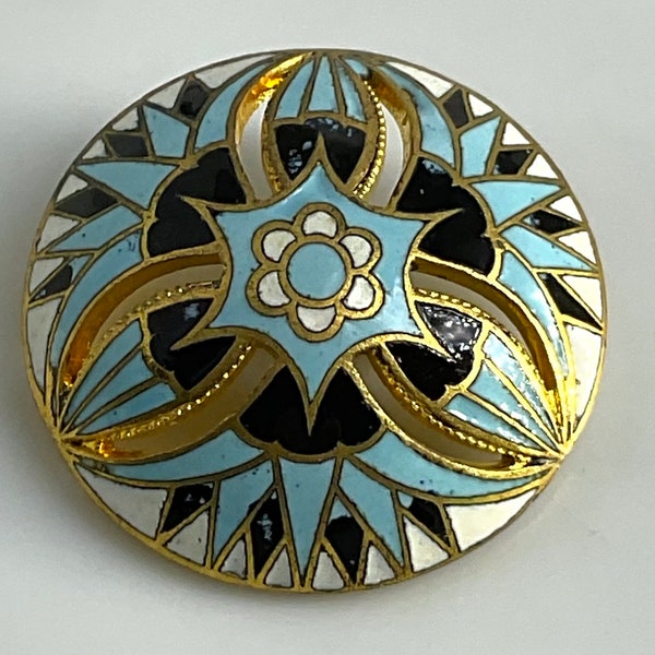 Antique Enamel Button - Etsy
