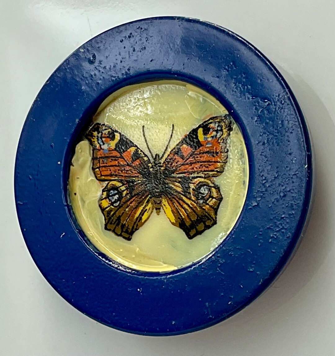 Colorful Monarch Butterfly Insect Vintage Medium Blue Plastic Button - Etsy